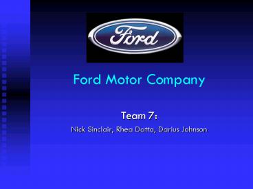 Ford Motor Company presentation | free to view