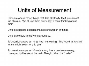 Units of Measurement presentation | free to view