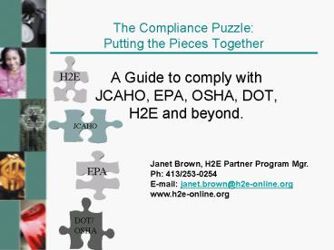 PPT – The Compliance Puzzle: Putting the Pieces Together PowerPoint ...