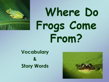 PPT – Where Do Frogs Come From PowerPoint presentation | free to view ...
