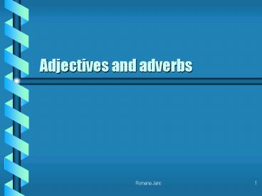 Adjectives and adverbs presentation | free to view