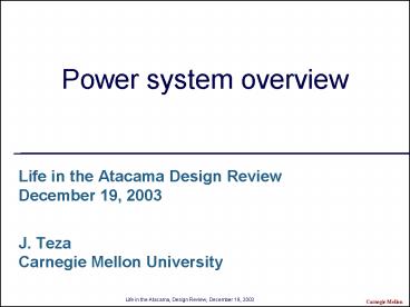 Power system overview presentation | free to view