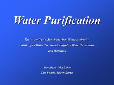 Water Purification presentation | free to view