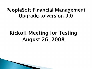 Kickoff Meeting for Testing presentation | free to view