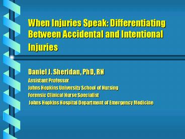 When Injuries Speak: Differentiating Between Accidental and Intentional ...