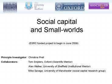 Social capital and Smallworlds presentation | free to view