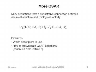 More QSAR presentation | free to view