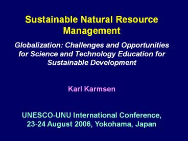 Sustainable Natural Resource Management presentation | free to download