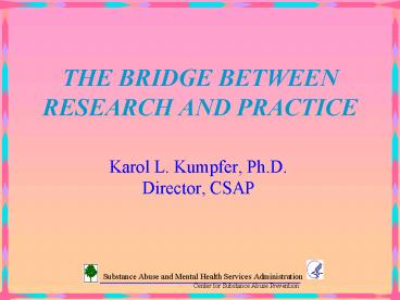 PPT – THE BRIDGE BETWEEN RESEARCH AND PRACTICE PowerPoint presentation ...
