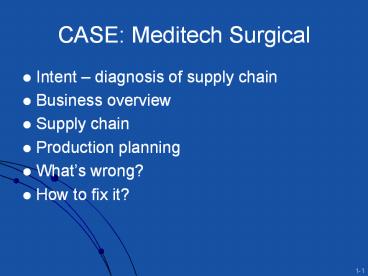 CASE: Meditech Surgical presentation | free to download