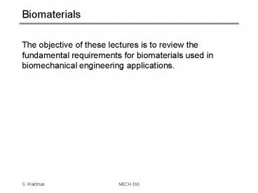Biomaterials presentation | free to view