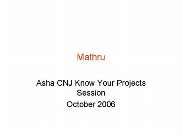 Mathru presentation | free to download