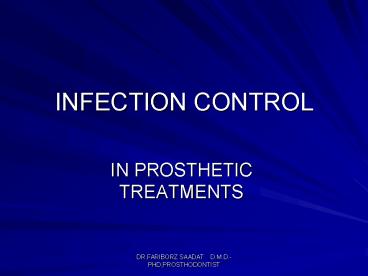 INFECTION CONTROL presentation | free to view