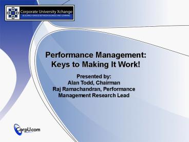 PPT – Performance Management PowerPoint presentation | free to view ...