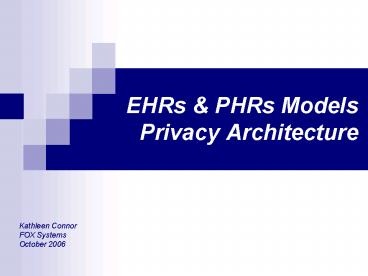 EHRs presentation | free to view
