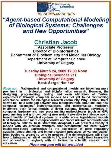 PPT – Agentbased Computational Modeling of Biological Systems: Challenges PowerPoint ...