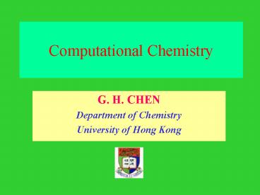 Computational Chemistry presentation | free to view