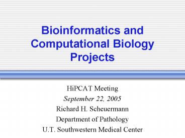Bioinformatics and Computational Biology Projects presentation | free ...