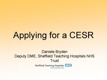 Applying for a CESR presentation | free to view