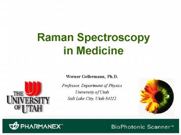 PPT – Raman Spectroscopy in Medicine PowerPoint presentation | free to ...