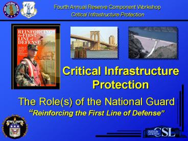 The Roles of the National Guard Reinforcing the First Line of Defense ...