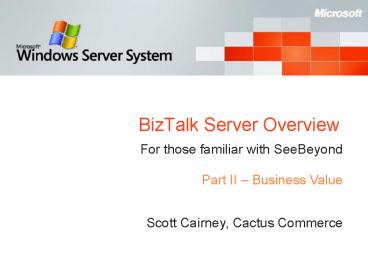 BizTalk Server Overview presentation | free to view