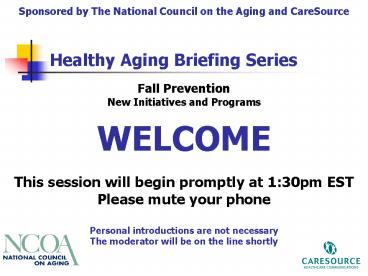 PPT – Fall Prevention New Initiatives and Programs PowerPoint ...