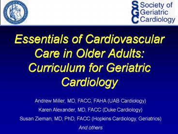 Essentials of Cardiovascular Care in Older Adults: Curriculum for ...
