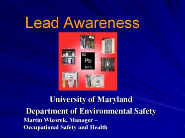 Lead Awareness presentation | free to view