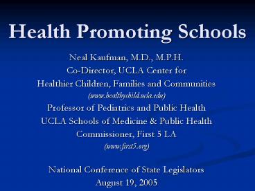 Health Promoting Schools presentation | free to view