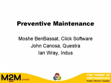 Preventive Maintenance presentation | free to view