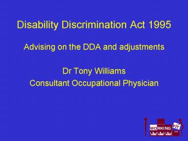 PPT – Disability Discrimination Act 1995 PowerPoint presentation | free ...