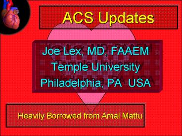 PPT – ACS Updates PowerPoint presentation | free to view - id: 811ba-ZDc1Z