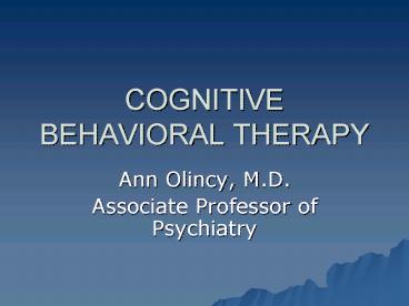 COGNITIVE BEHAVIORAL THERAPY presentation | free to view