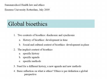 PPT – Global bioethics PowerPoint presentation | free to view - id ...