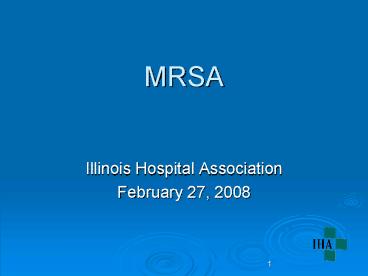 MRSA presentation | free to view