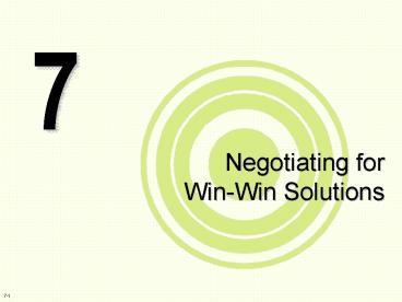 Negotiating for Win-Win Solutions presentation | free to view