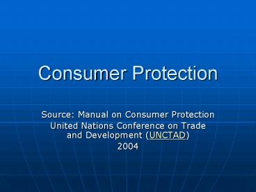 Consumer Protection presentation | free to view