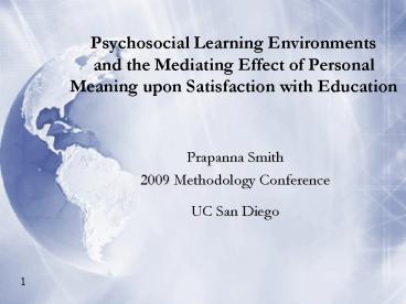 PPT – Psychosocial Learning Environments and the Mediating Effect of ...
