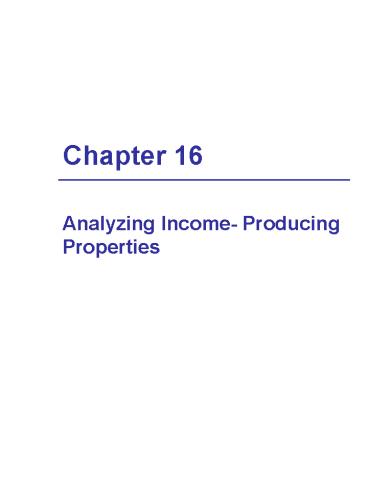 Analyzing Income Producing Properties presentation | free to download