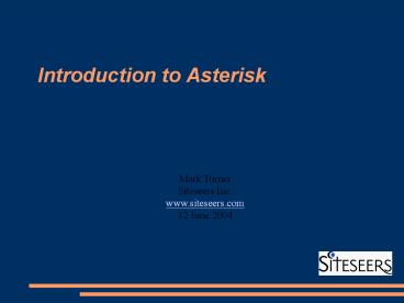 PPT – Introduction to Asterisk PowerPoint presentation | free to ...