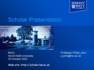 Scholar Presentation presentation | free to view