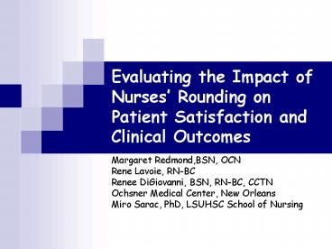 PPT – Evaluating the Impact of Nurses PowerPoint presentation | free to ...