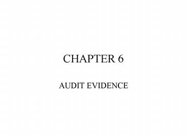 PPT – AUDIT EVIDENCE PowerPoint presentation | free to download - id ...