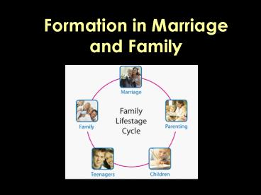Formation in Marriage and Family presentation | free to download