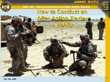 How to Conduct an After Action Review AAR presentation | free to view