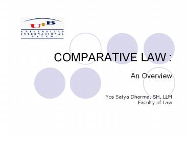 COMPARATIVE LAW : presentation | free to view