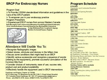 ERCP For Endoscopy Nurses presentation | free to view