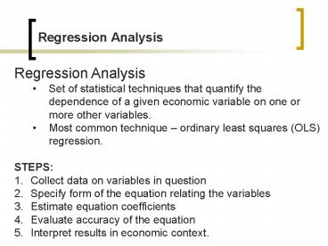 Regression Analysis presentation | free to view