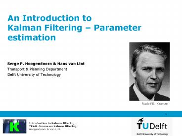 Introduction to Kalman filtering presentation | free to view